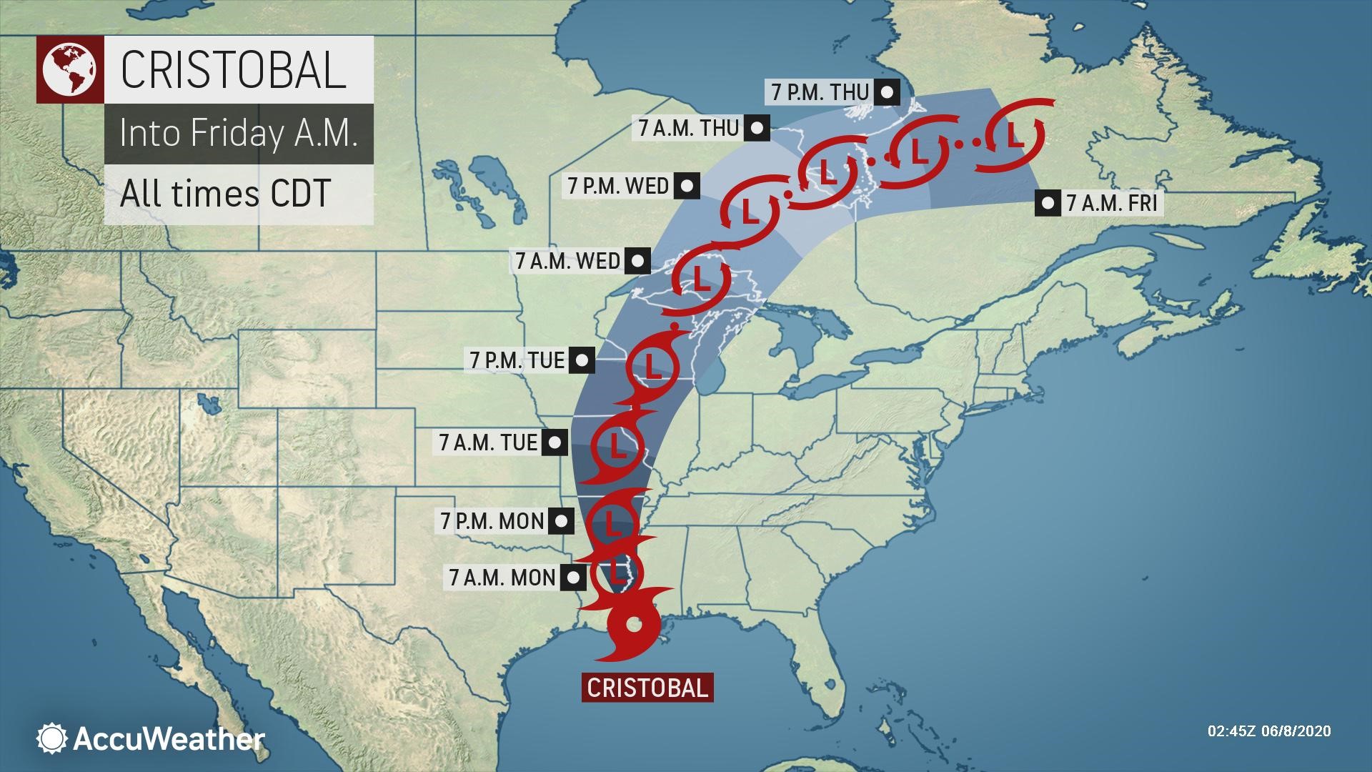 Where is Cristobal headed? A tropical storm forecast for the rest of ...