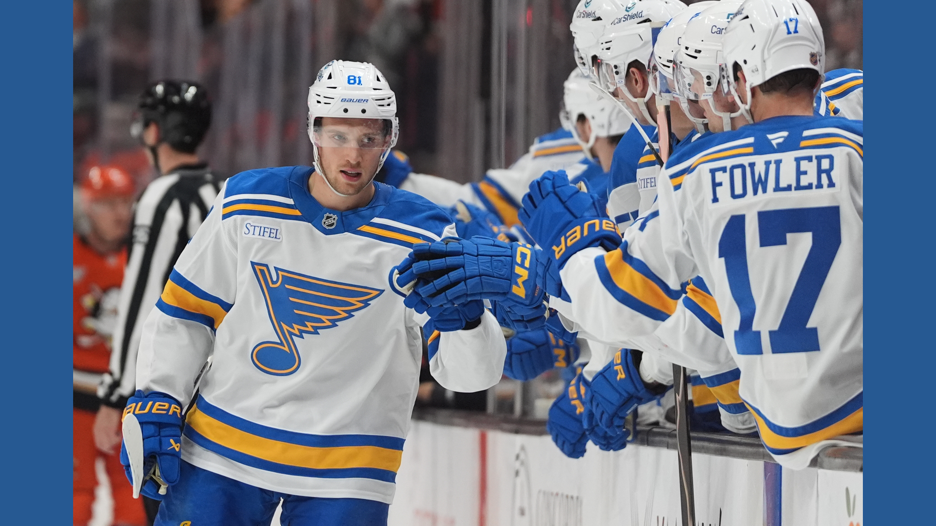 Dylan Holloway's two goals help Blues keep slim playoff hopes alive ...