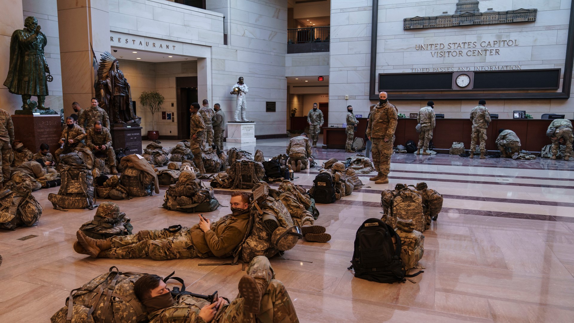 National Guard troops sleep on Capitol floor before impeachment | ksdk.com