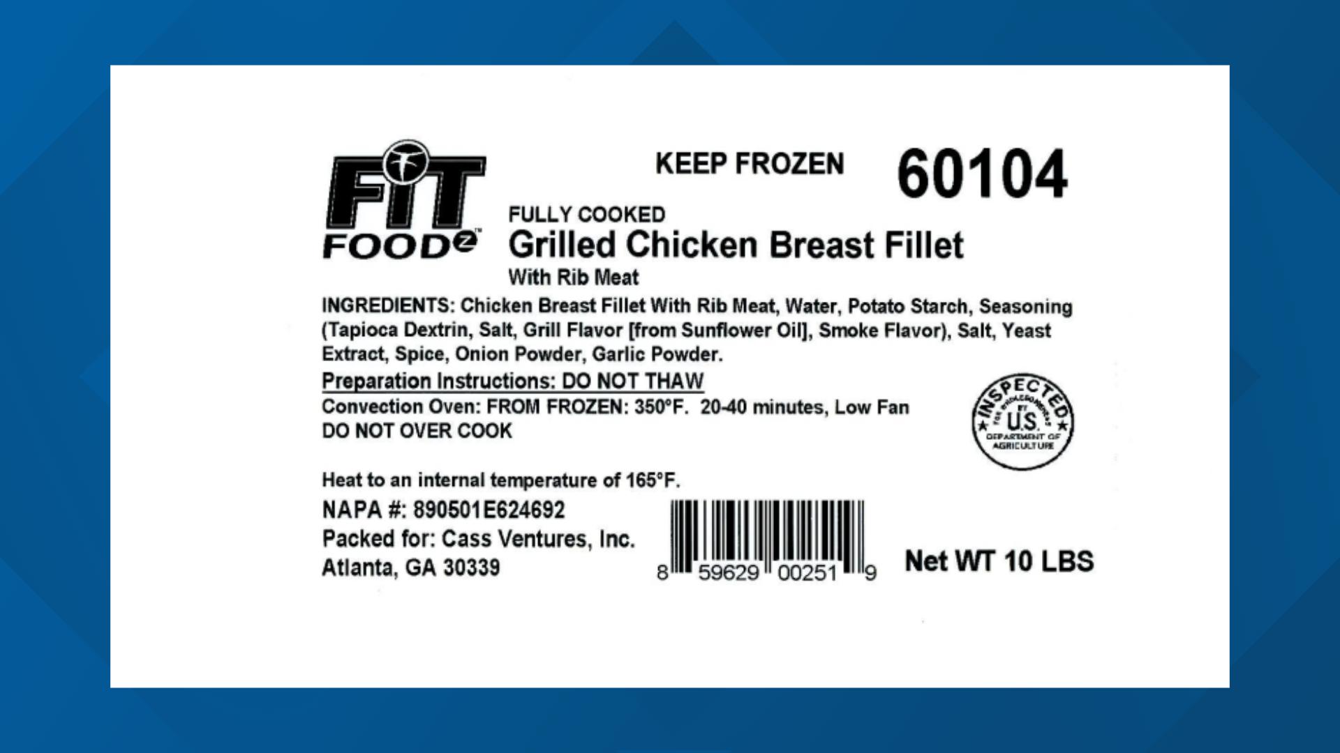 Nearly 14,000 pounds of grilled chicken sold in 7 states recalled over ...
