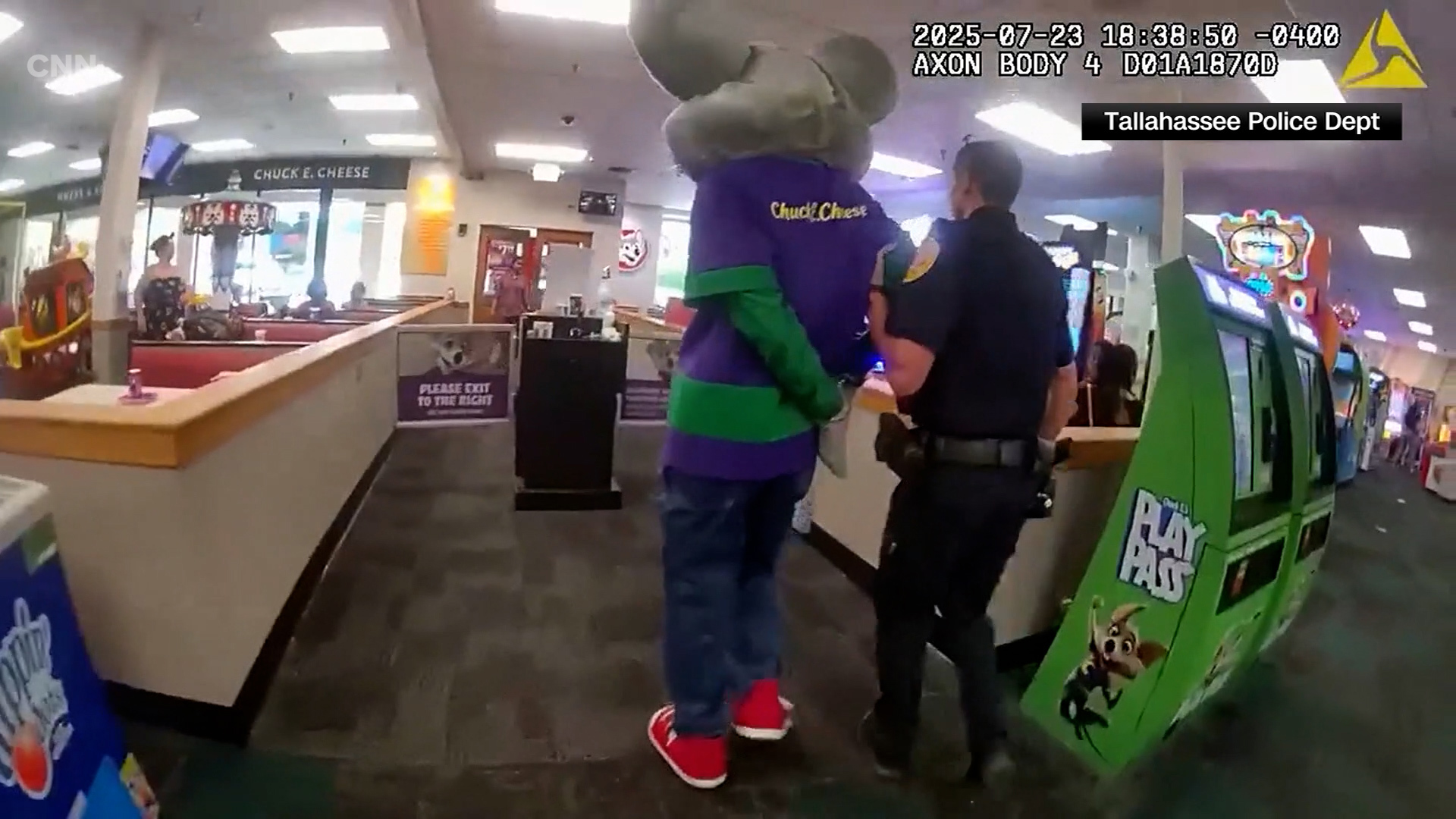 Bodycam video shows Chuck E. Cheese mascot arrested in Florida | ksdk.com