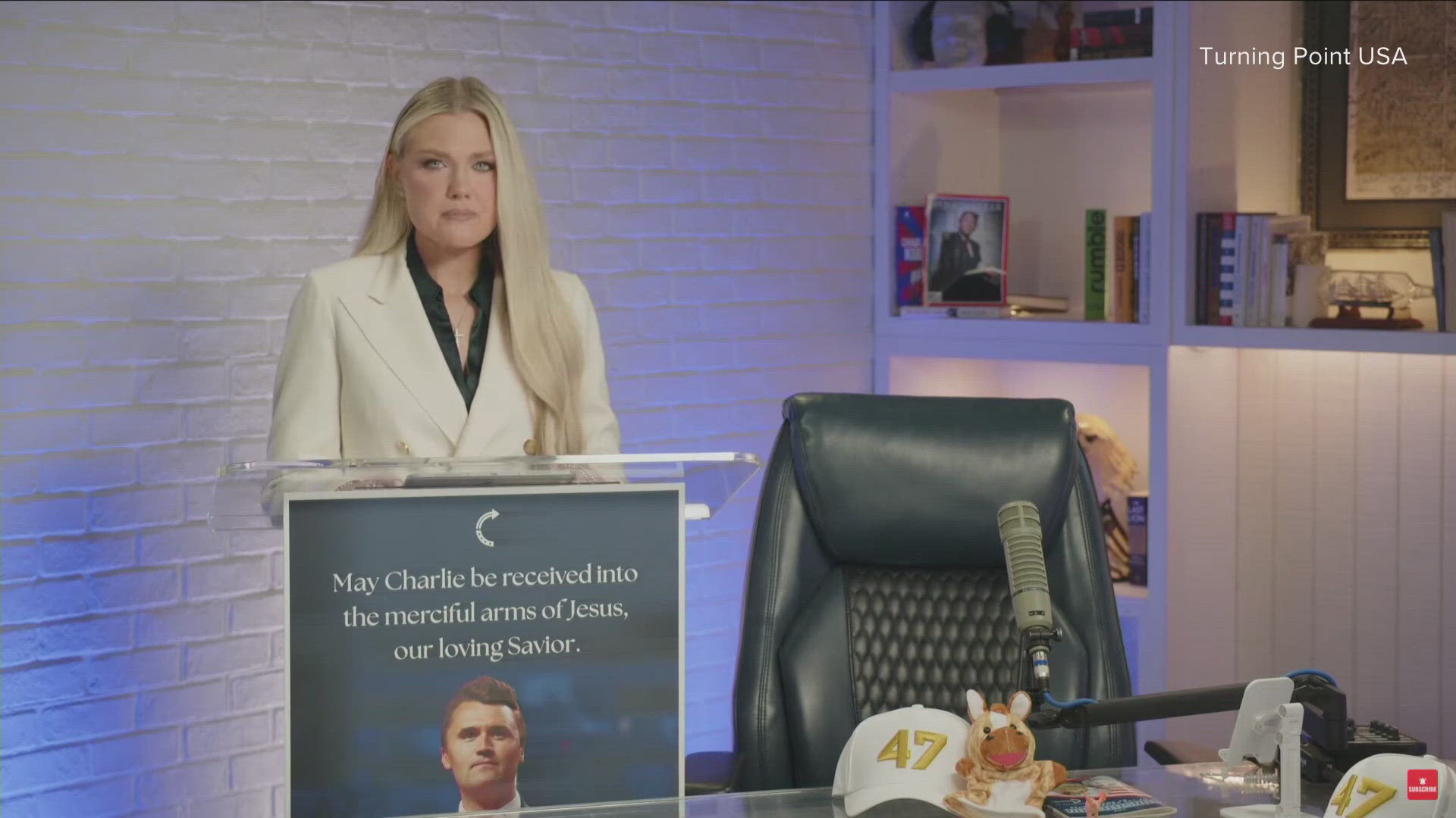 Erika Kirk vows to continue Charlie Kirk's work, calls him a 'martyr ...