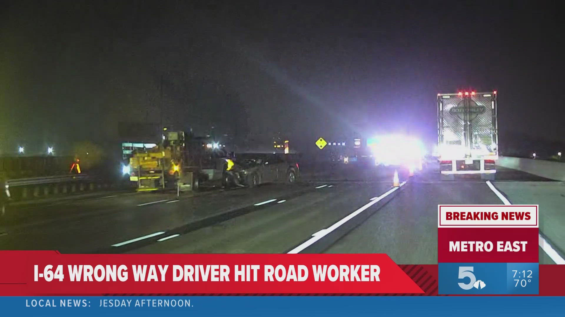 IDOT vehicle hit in I-64 construction Wednesday | ksdk.com