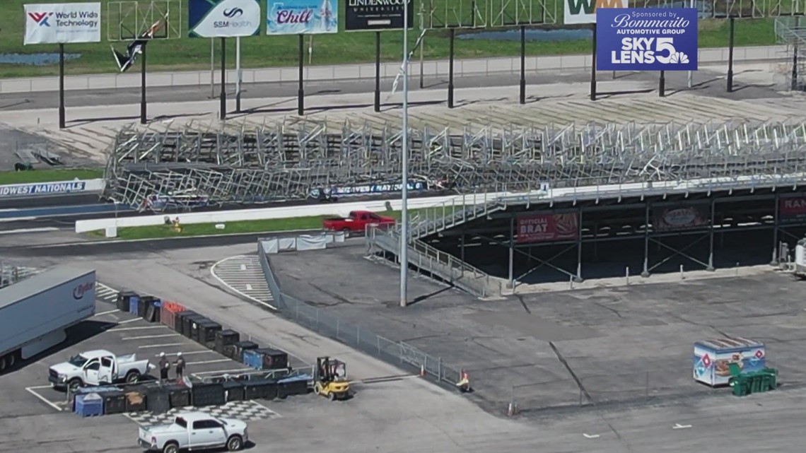 Severe storms cause damage at World Wide Technology Raceway in Illinois ...