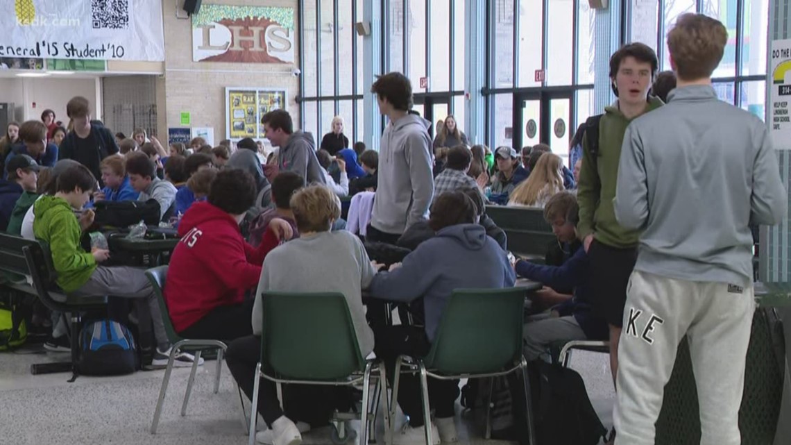 Crowded High School Cafeteria