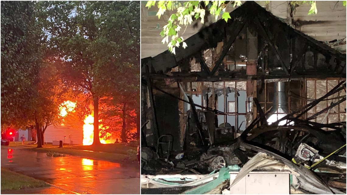 Storm damage Oakville: Lightning likely starts garage fire | ksdk.com