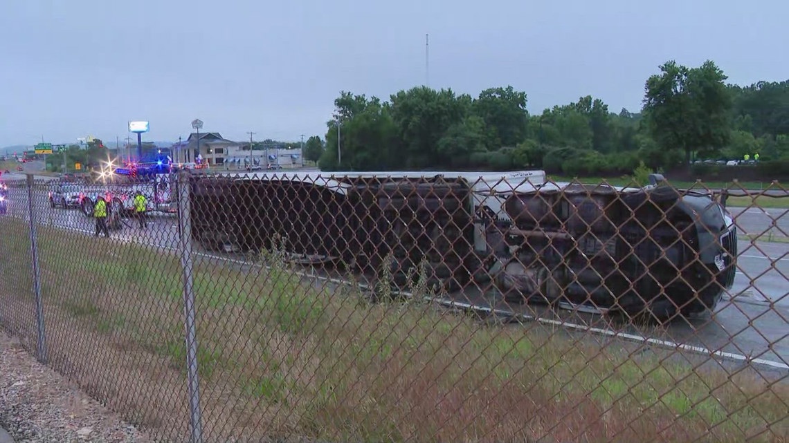 Slick roads, overturned semi cause issues for Friday commute in St ...