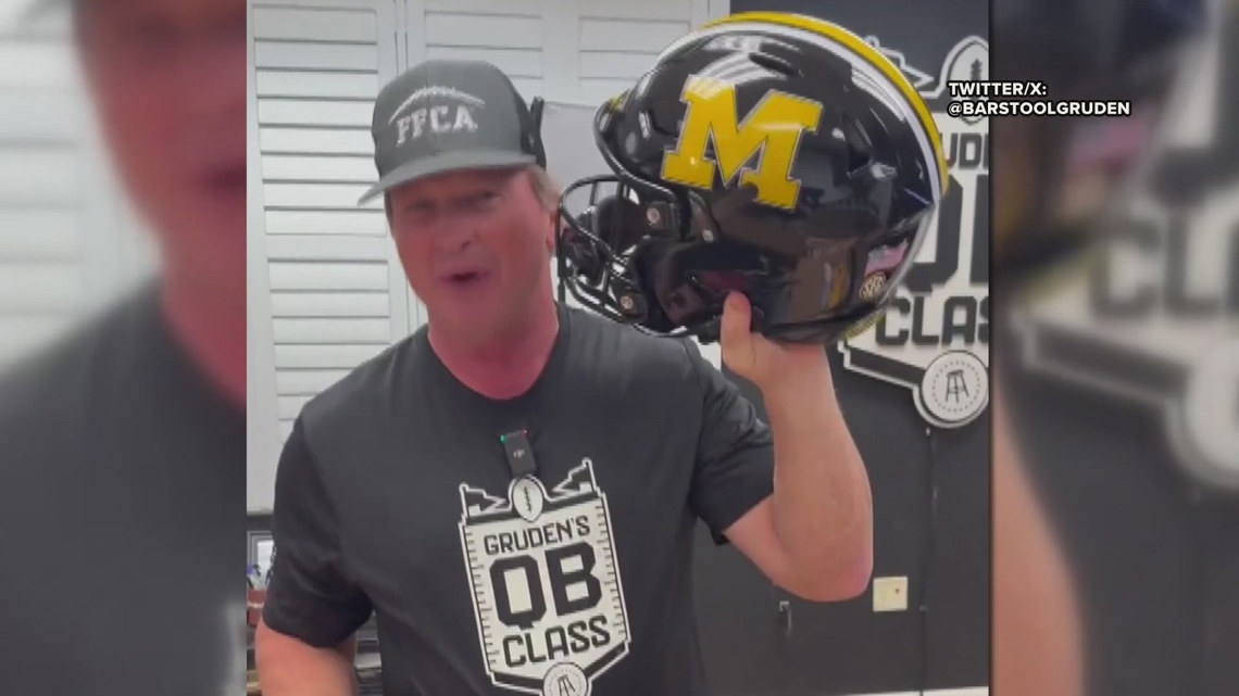 Jon Gruden unpacks Mizzou gear, history | ksdk.com