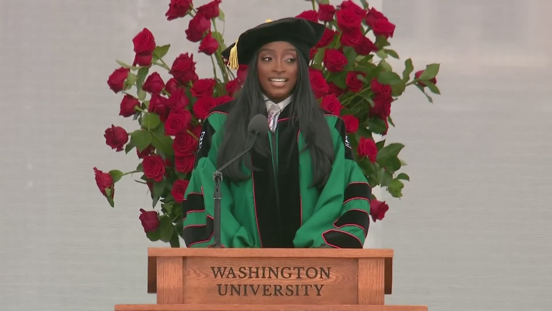 Simone Biles delivers WashU's 164th Commencement speech in front of ...