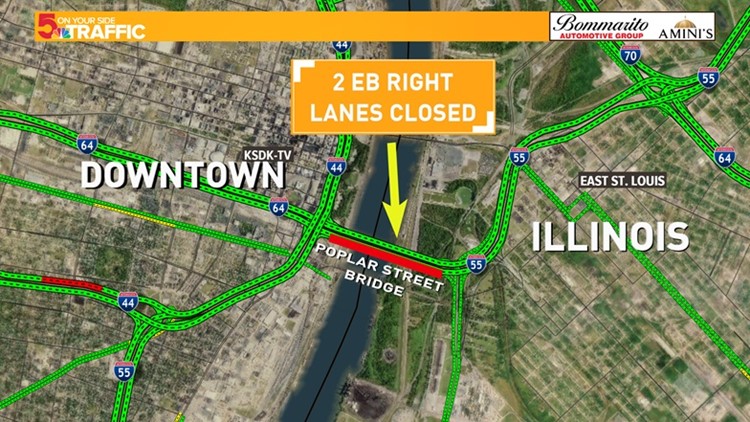 Poplar Street Bridge construction project to cause eastbound delays for ...