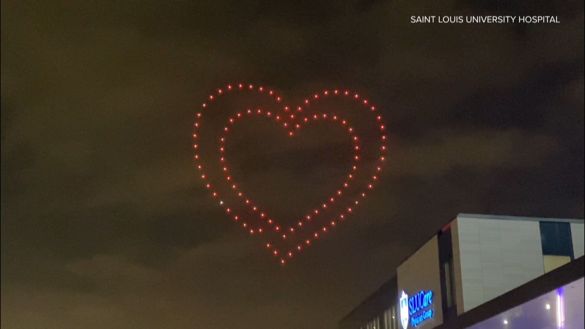 Video: Drone light show ushers in new SLU hospital in St. Louis | ksdk.com