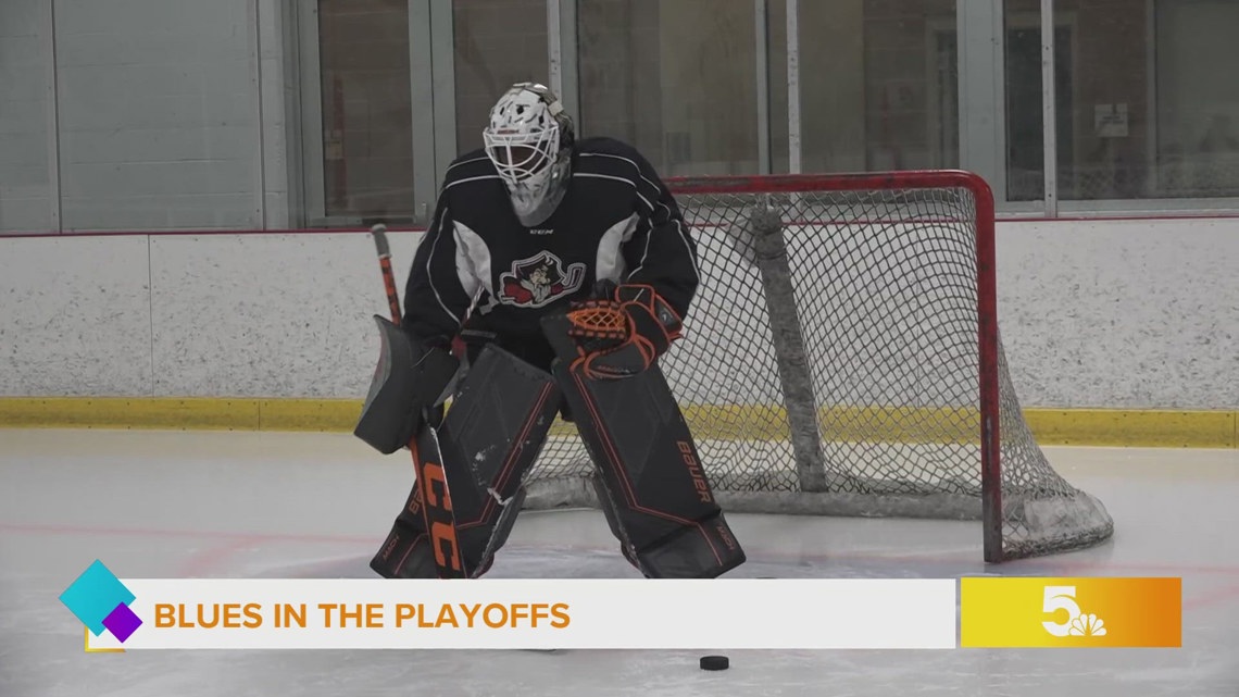 Malik Wilson skates with NHL goalie Mike McKenna | ksdk.com