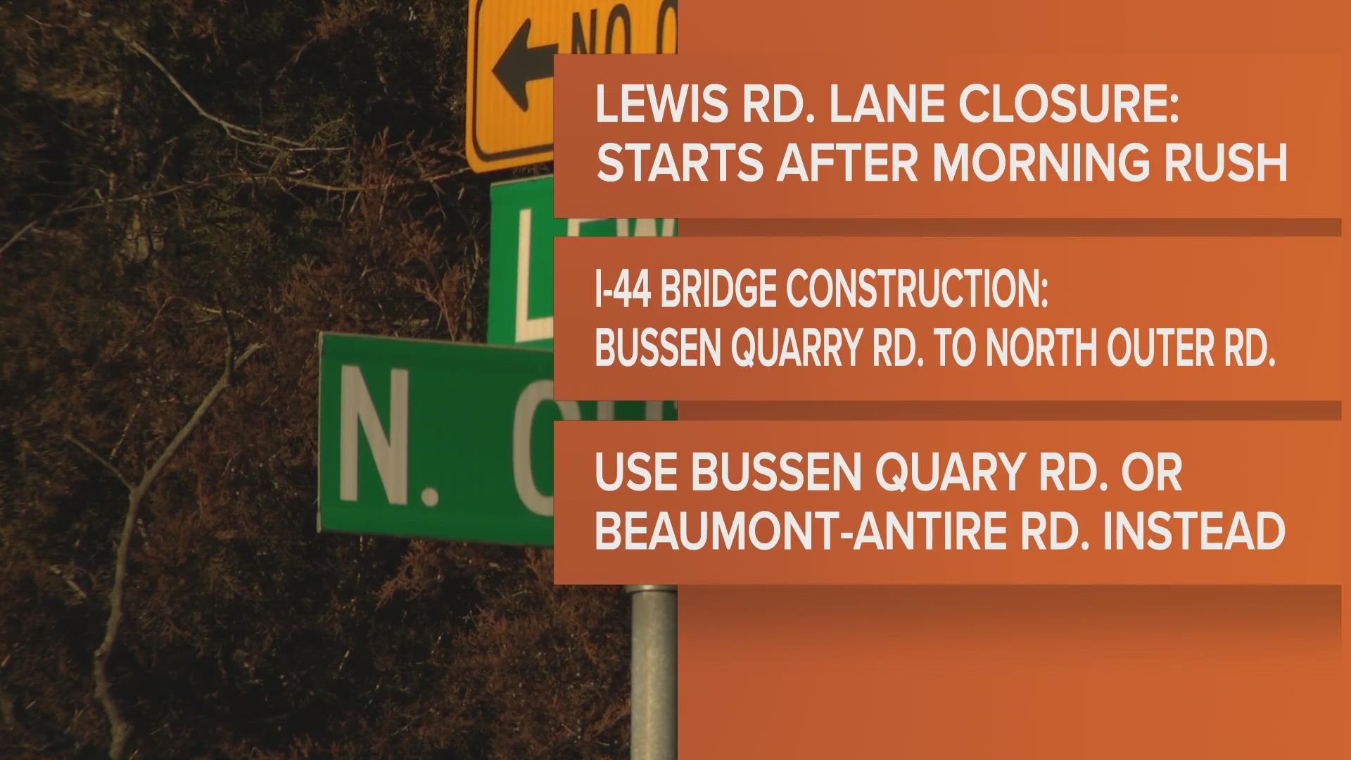 MoDOT to begin bridge construction on I-44 at Lewis Road | ksdk.com