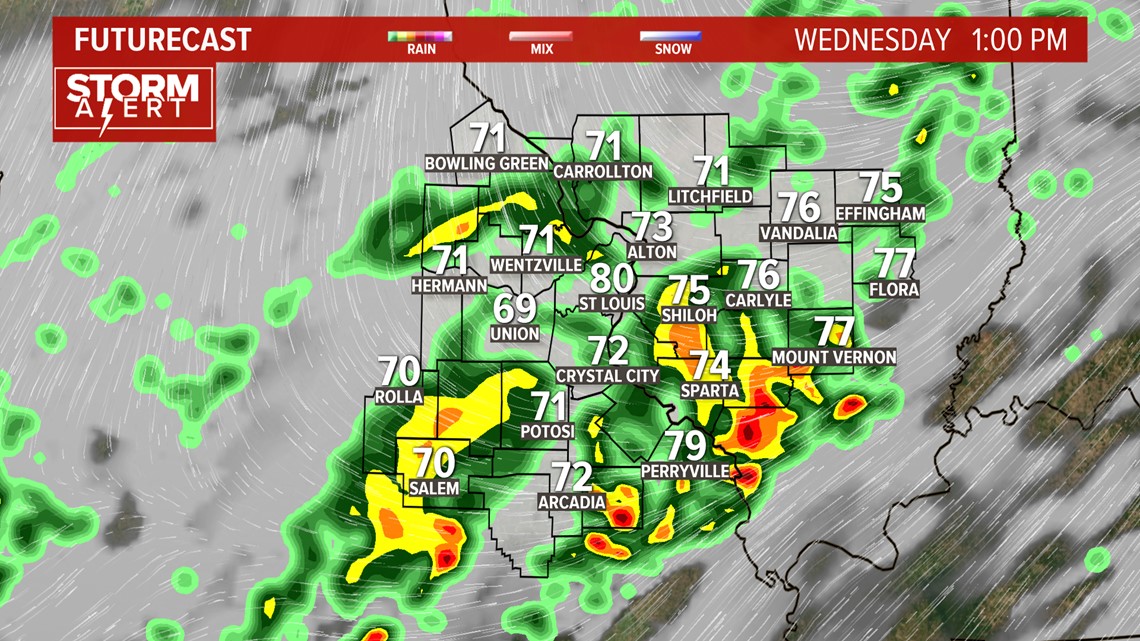 INTERACTIVE RADAR | Downpours shift south of St. Louis | ksdk.com