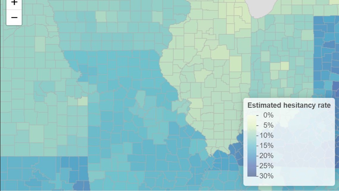 Vaccine hesitancy higher in Missouri than Illinois, HHS map shows ...