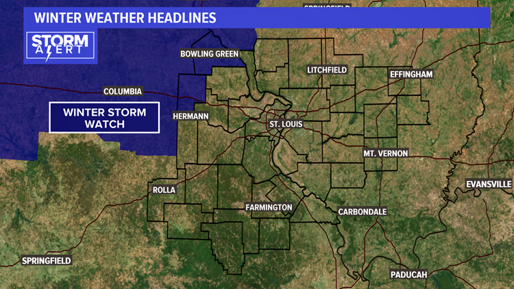 Tracking St. Louis weather: Winter storm watches posted | ksdk.com