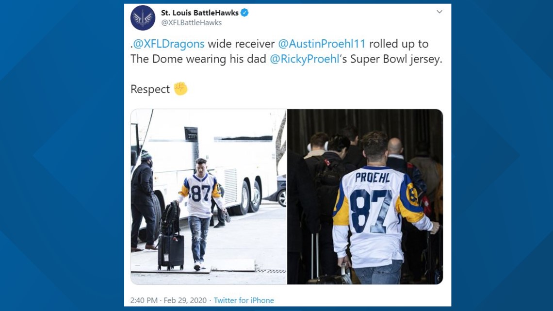 Austin Proehl honors St. Louis hero dad in return to The Dome | ksdk.com