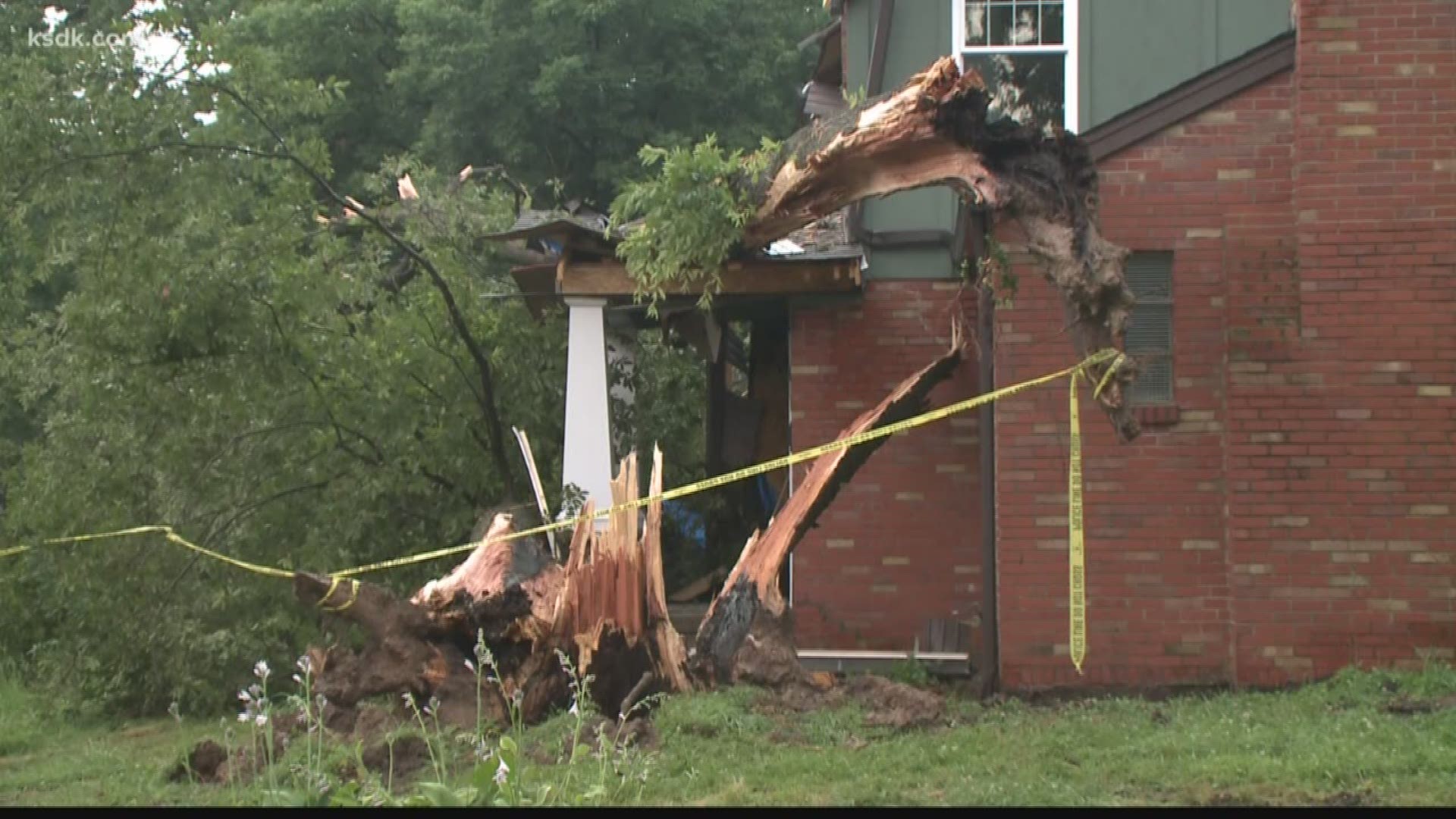 Tree hits house in Webster Groves | ksdk.com
