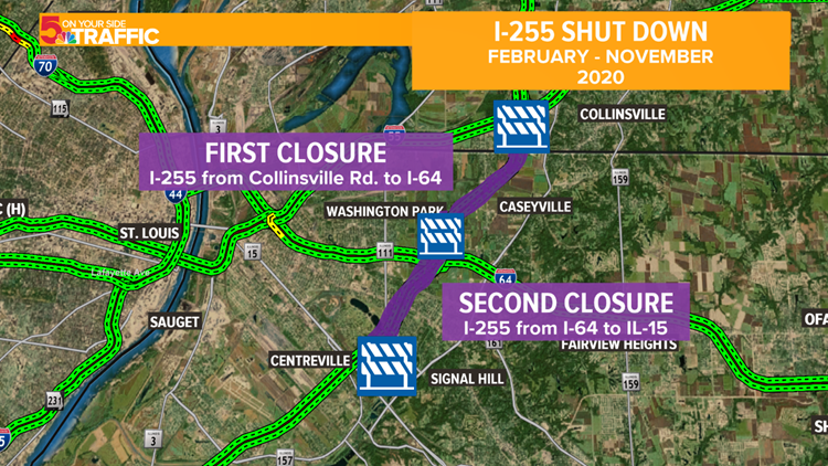 Illinois construction work: I-255 closure between I-55/70, I-64 | ksdk.com