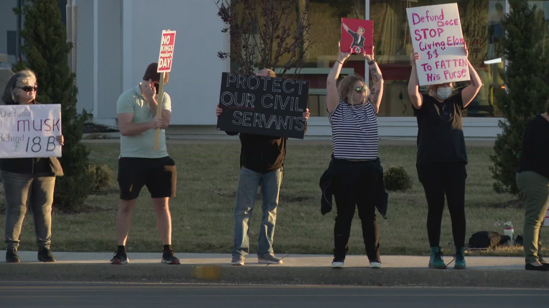 Protests hit Tesla stores to oppose Elon Musk's DOGE policies | ksdk.com