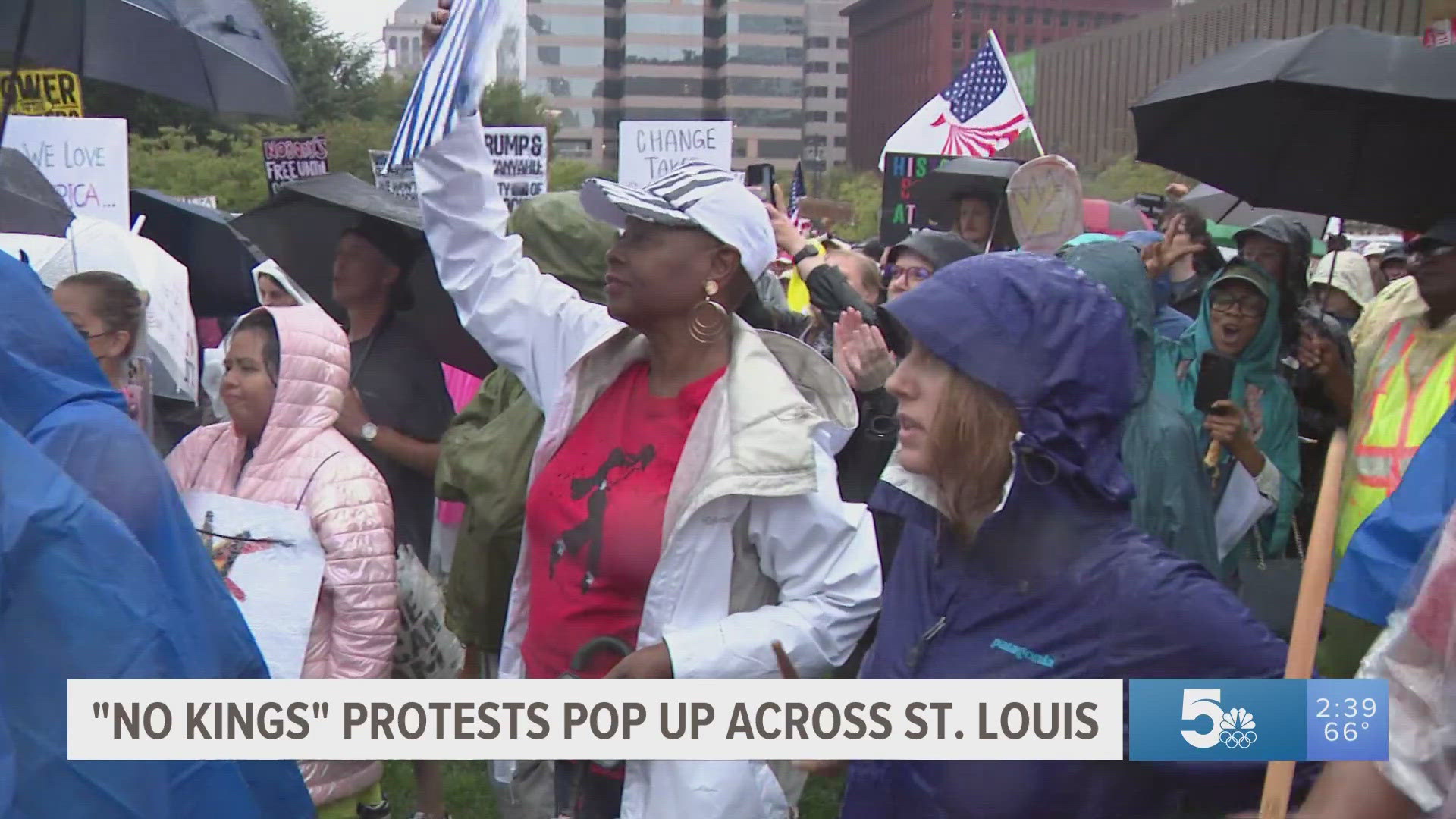 Thousands turn out for St. Louis 'No Kings' rally despite rain | ksdk.com