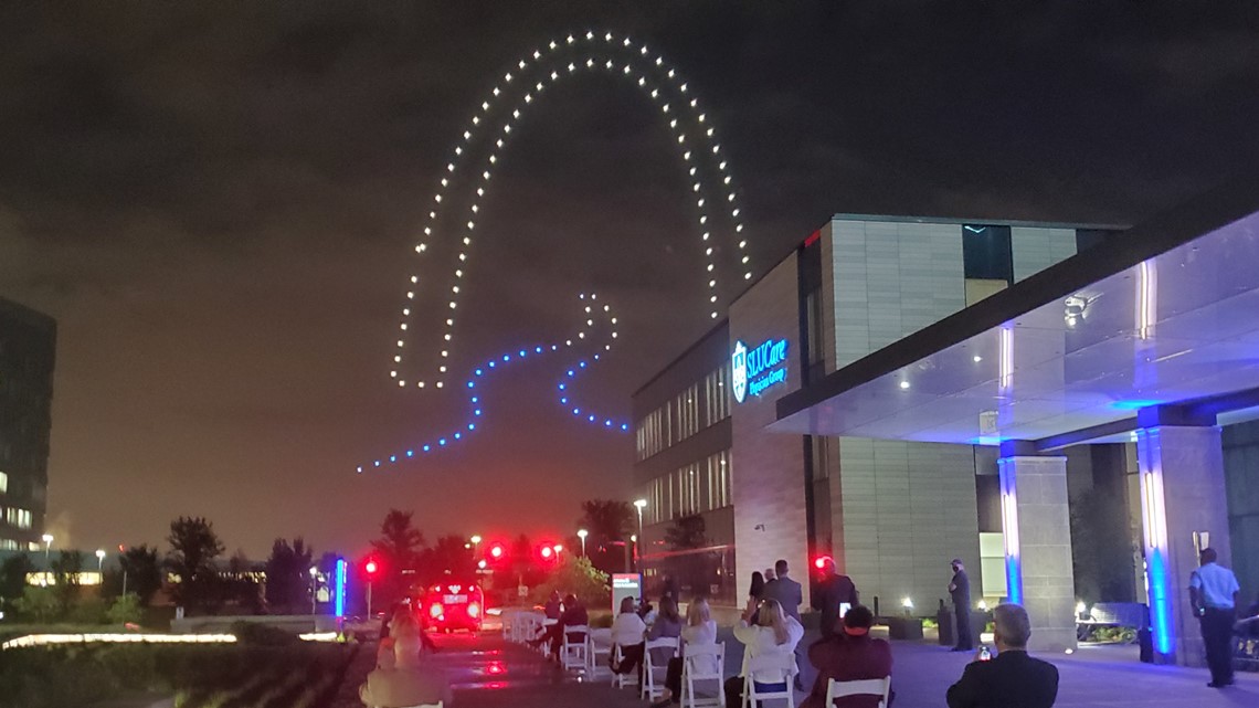 Video: Drone light show ushers in new SLU hospital in St. Louis | ksdk.com