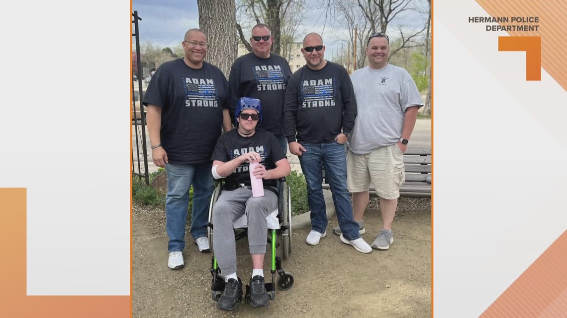 Hermann police officer shot in line of duty returns home Tuesday | ksdk.com