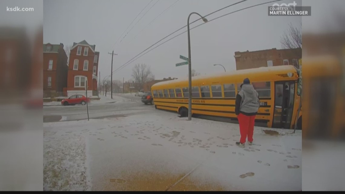 School bus falls into sinkhole in south St. Louis | ksdk.com