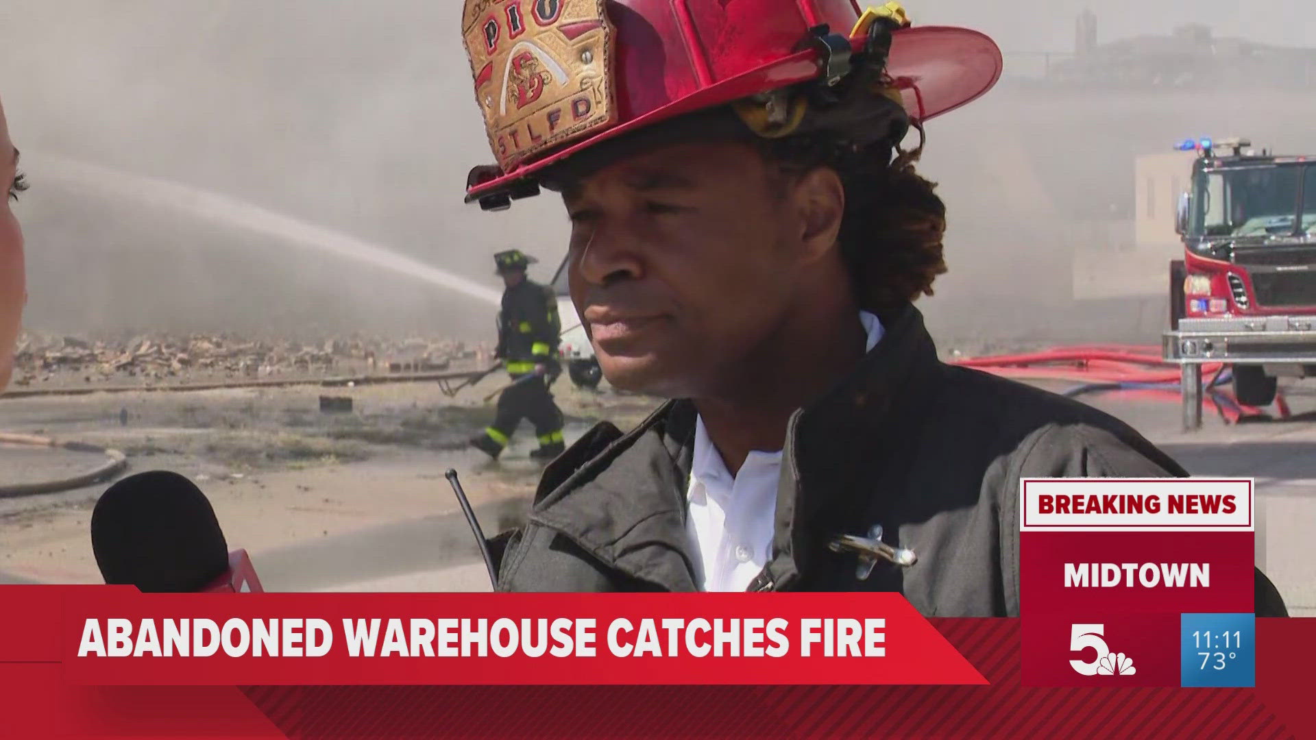 Massive warehouse fire closes I-64 in Midtown St. Louis | ksdk.com