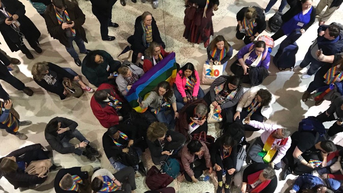 LGBT supporters protest after United Methodist Church approves ...