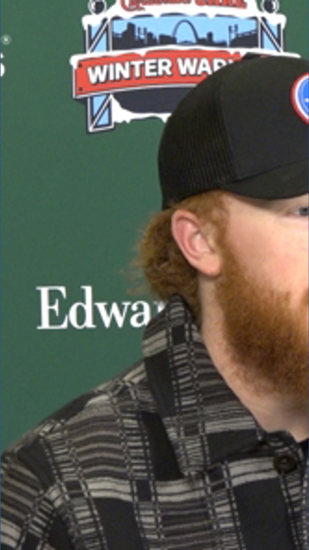 St. Louis Cardinals pitcher Dustin May talks with media at 2026 Winter ...