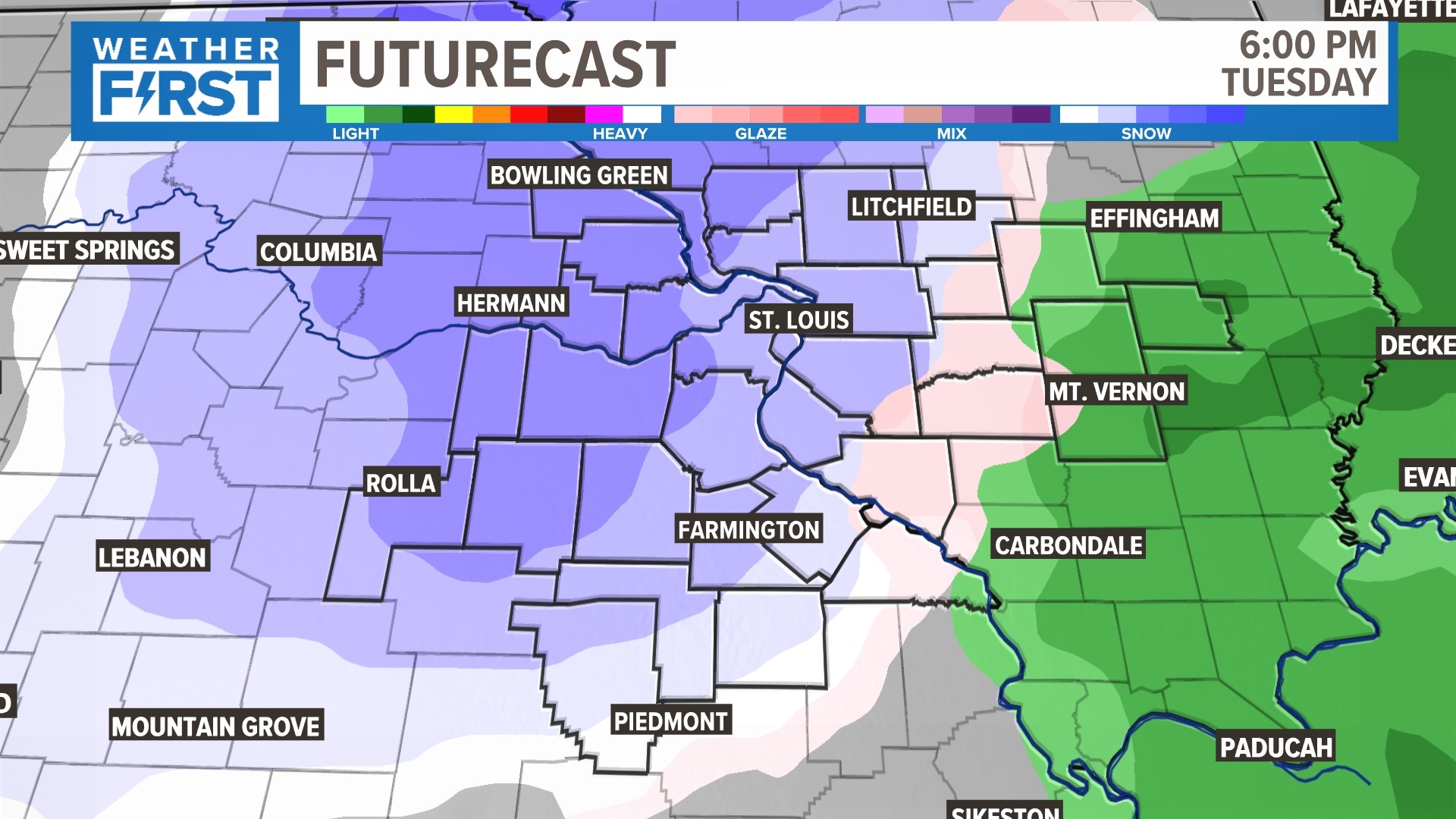 St. Louis forecast: Winter storm arrives Monday afternoon | ksdk.com