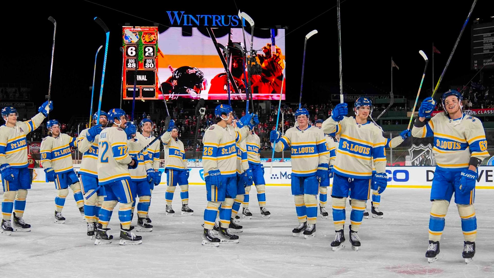 Blues stay undefeated in Winter Classic with 6-2 win over Blackhawks ...