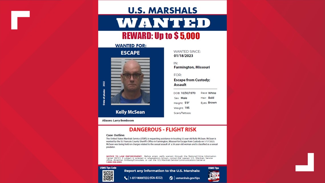 Wanted posters of 5 escaped inmates from St. Francois County Jail ...