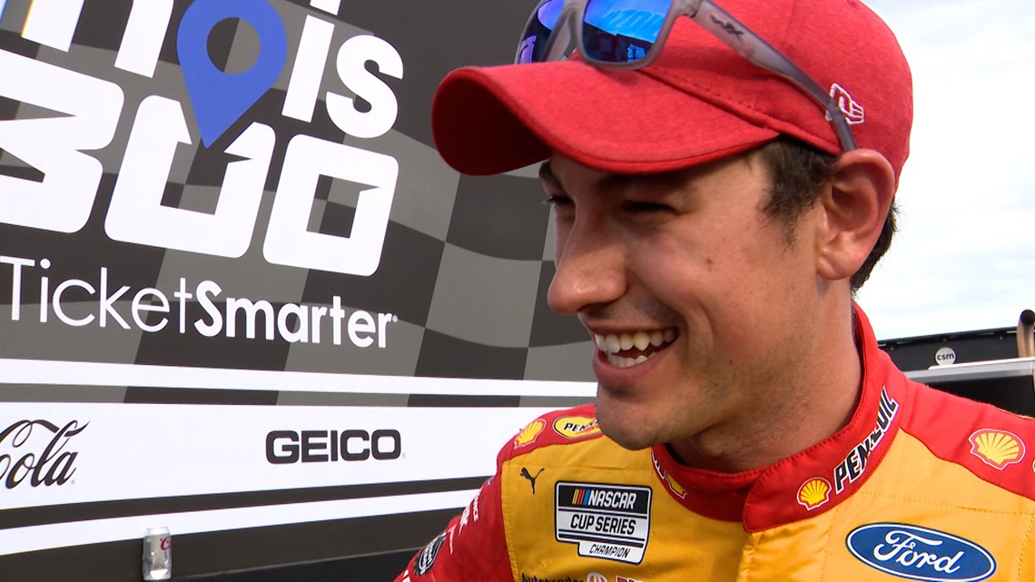 Joey Logano talks about winning inaugural Enjoy Illinois 300 | ksdk.com