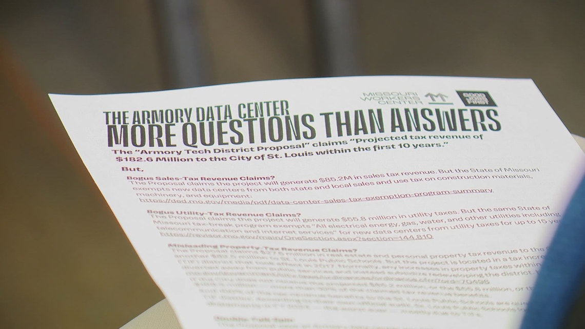 St. Louis residents oppose $600M data center in heated meeting | ksdk.com