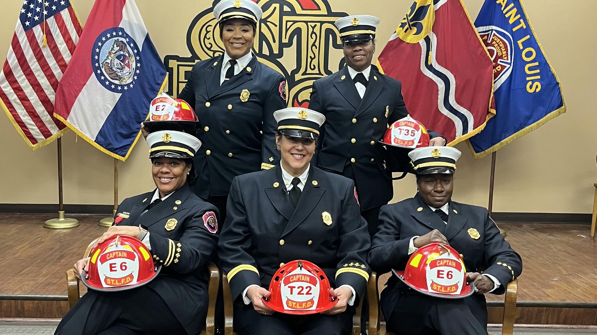 Five St. Louis firefighters earn historic promotion | ksdk.com