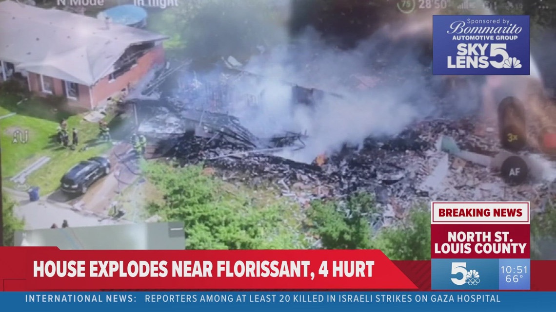 Drone footage - Home explosion, fires in Florissant, Missouri | ksdk.com