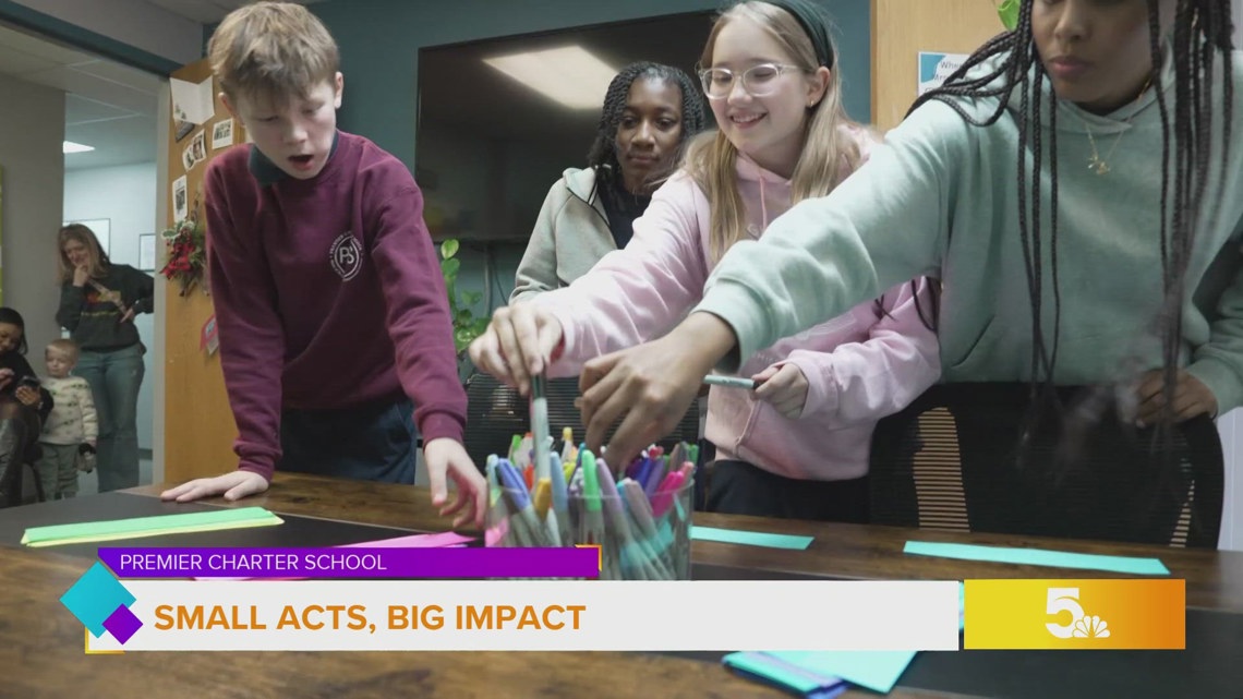 Students at Premier Charter School build a 'kindness chain' with ...