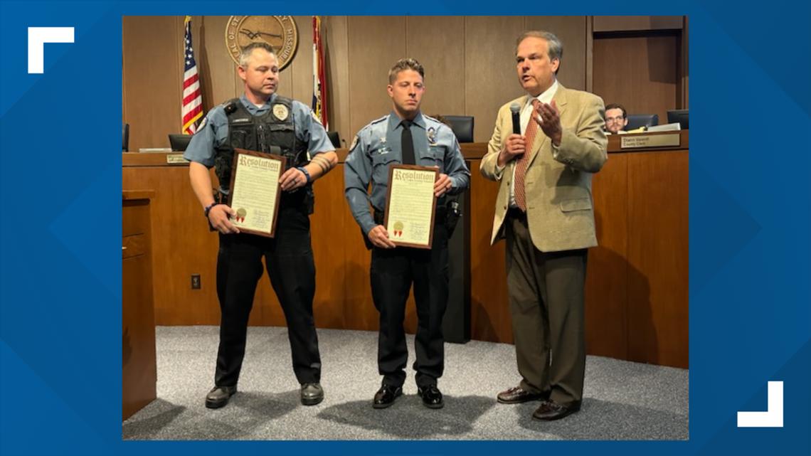 Chesterfield officers honored after a child gets hit by a car | ksdk.com
