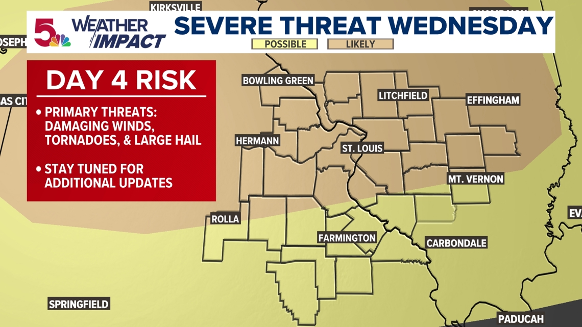 Severe storms expected Wednesday in Missouri and Illinois | Weather ...