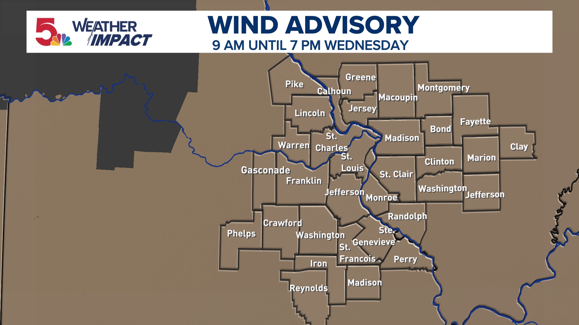 St. Louis Weather Impact Alert | Strong, gusty winds return Wednesday ...