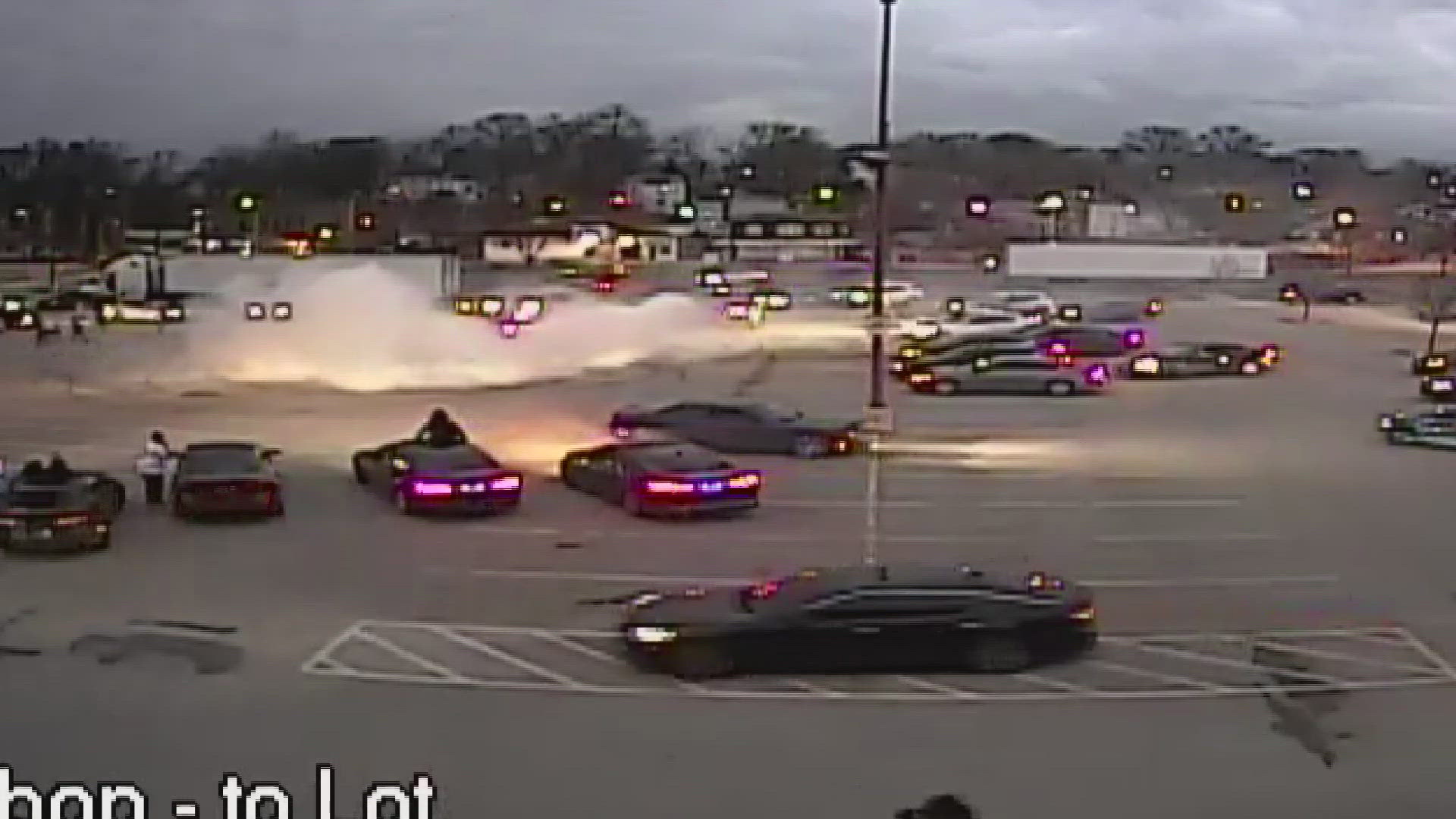 Dozens of speeding and stunting cars took over a St. Louis parking lot ...