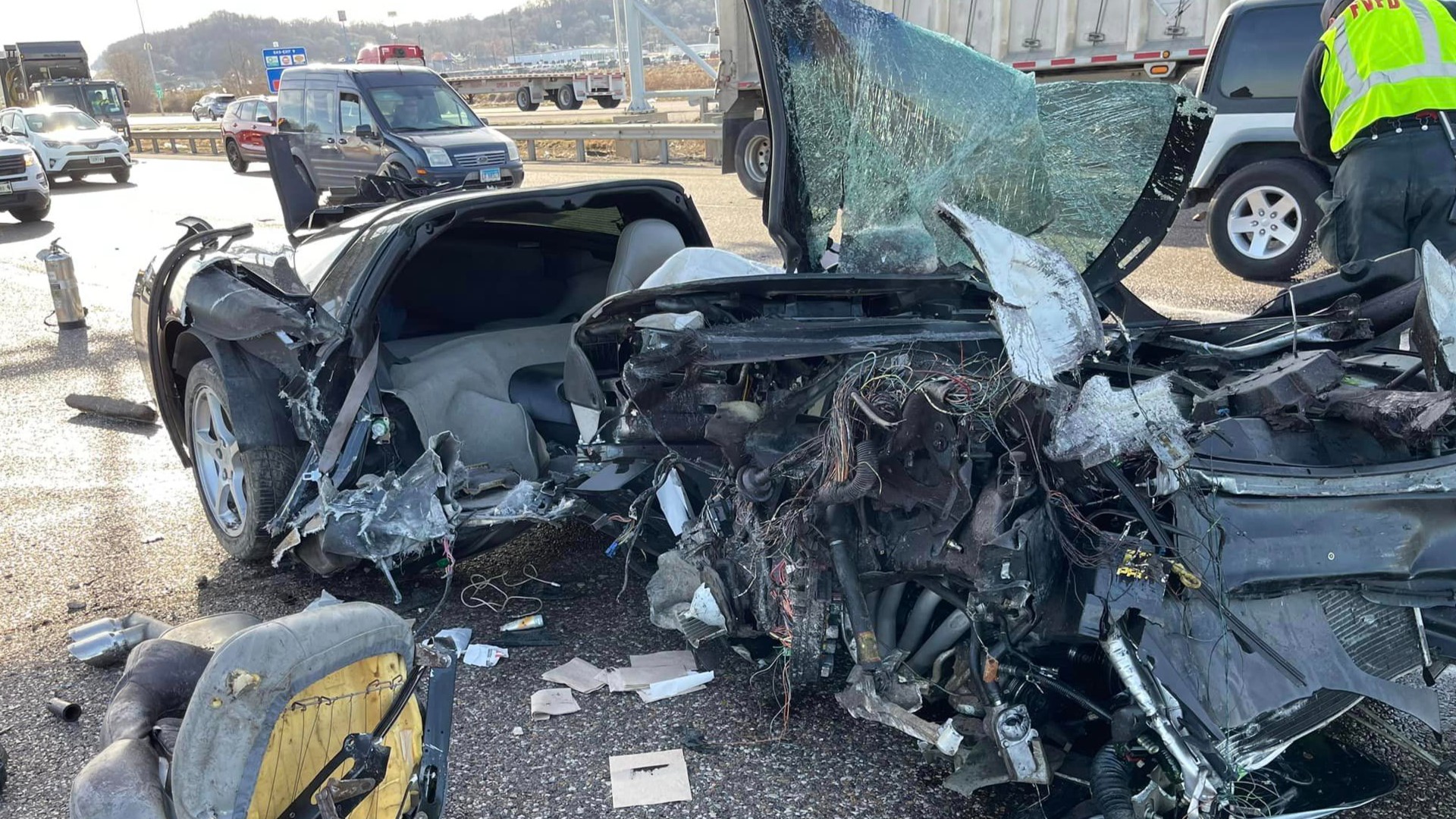 Driver survives a crash that nearly splits car in half | ksdk.com