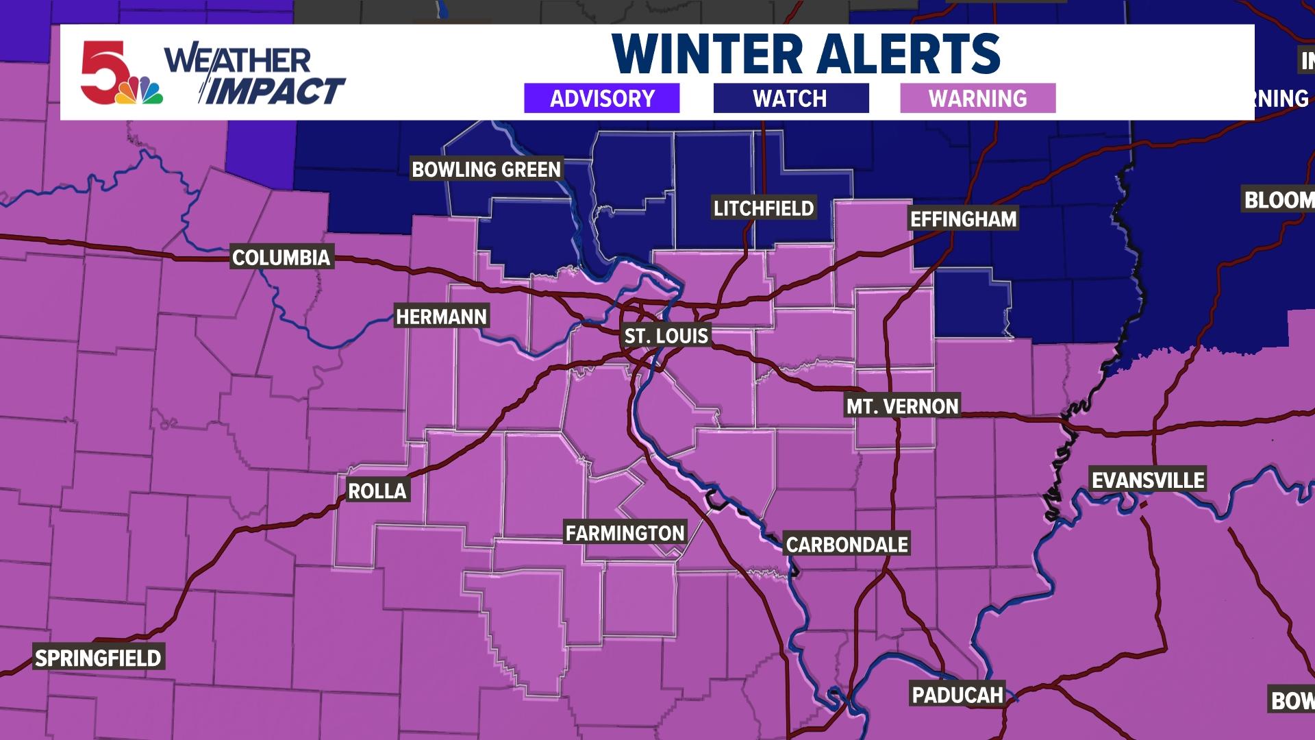 Winter storm warning issued for St. Louis metro area: Here's what that ...