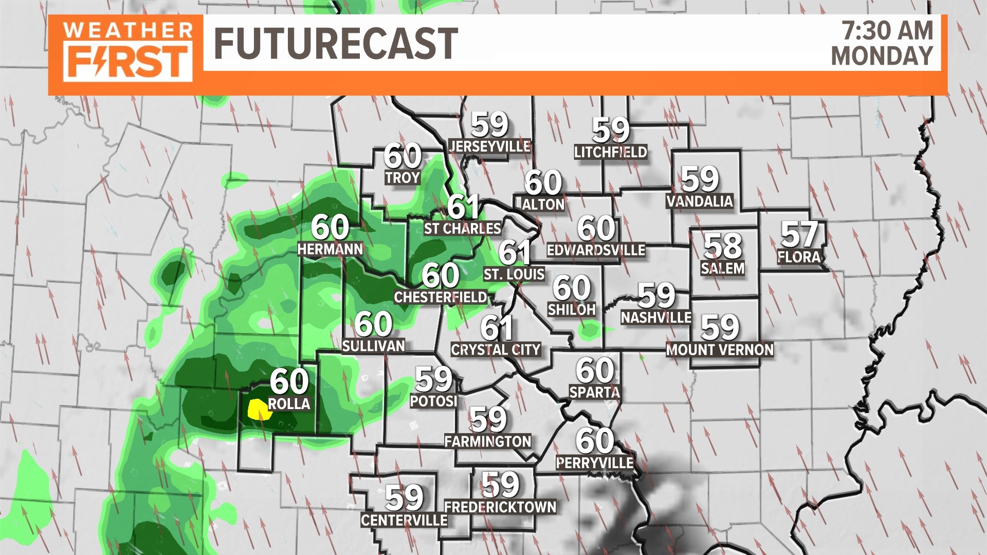 Windy and rainy start to the week around St. Louis | ksdk.com
