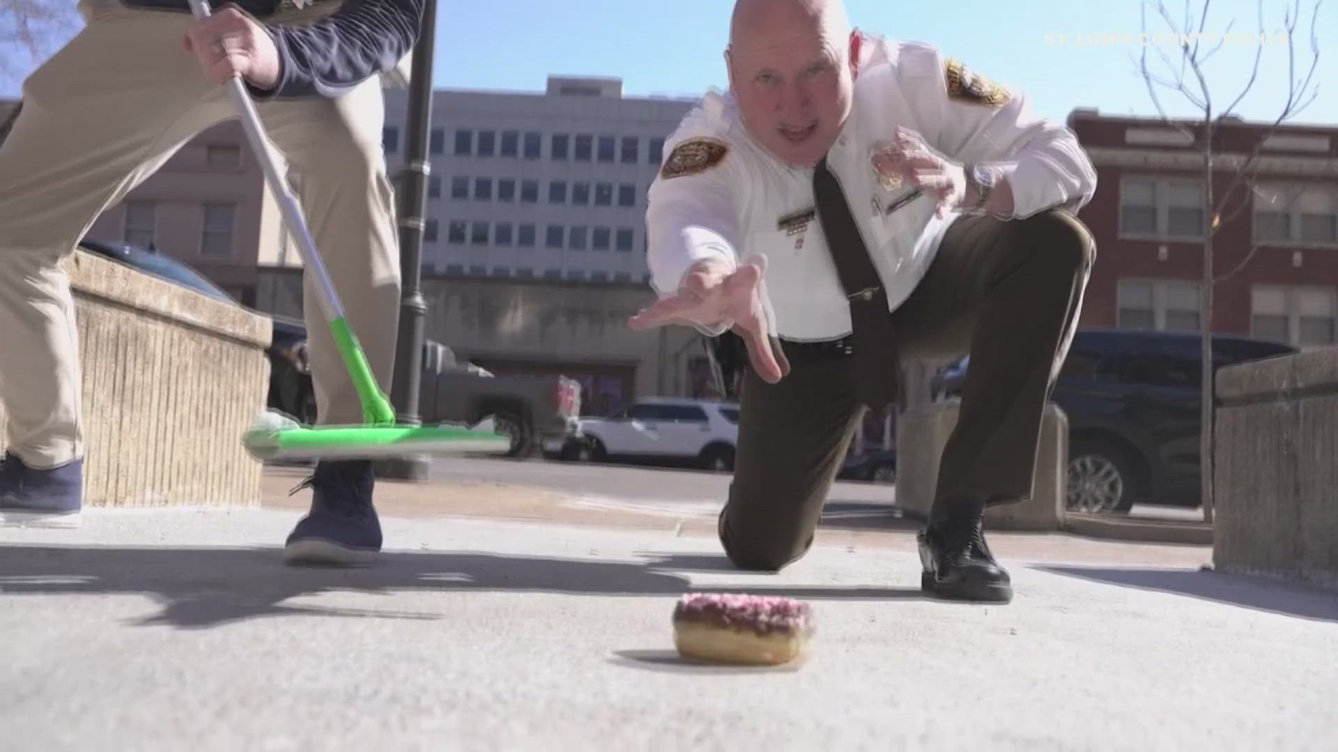 St. Louis County police partake in donut curling | ksdk.com