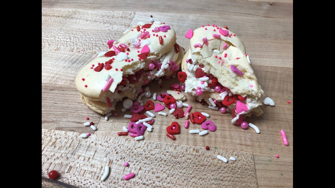 Recipe of the Day: Heart-Shaped Sprinkle Filled Macarons | ksdk.com