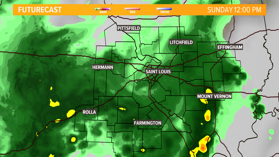 Timeline of rain, storms Sunday in St. Louis, Missouri and Illinois ...