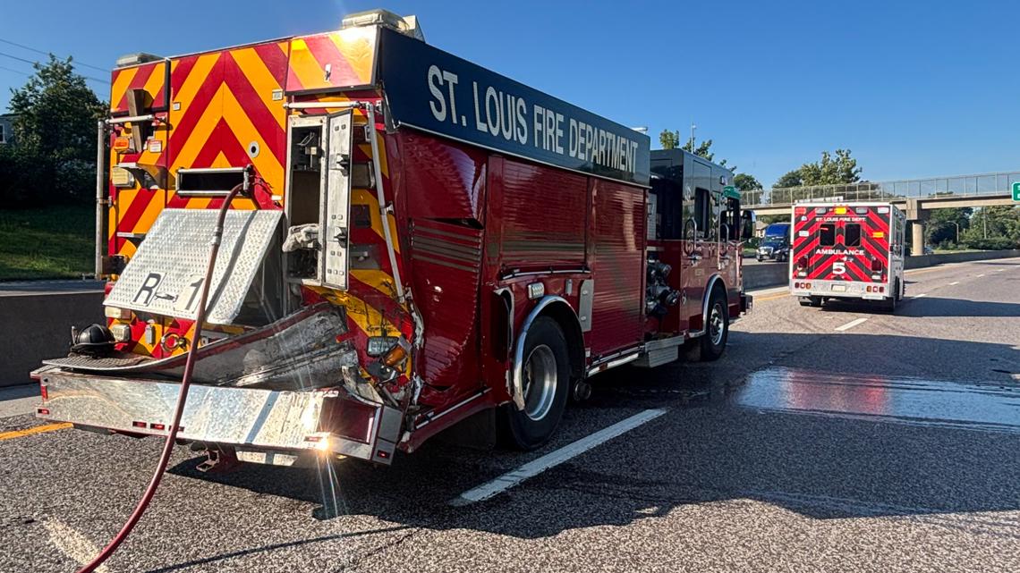 St. Louis Fire Department engine rear-ended on I-44 | ksdk.com